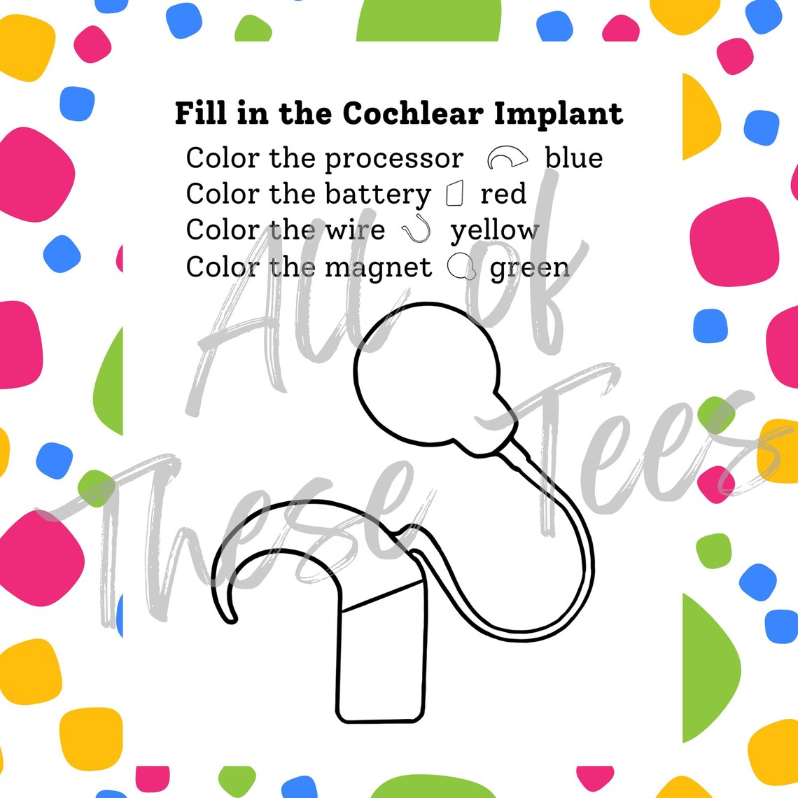 Cochlear Implant Worksheets Digital Download Only - Etsy