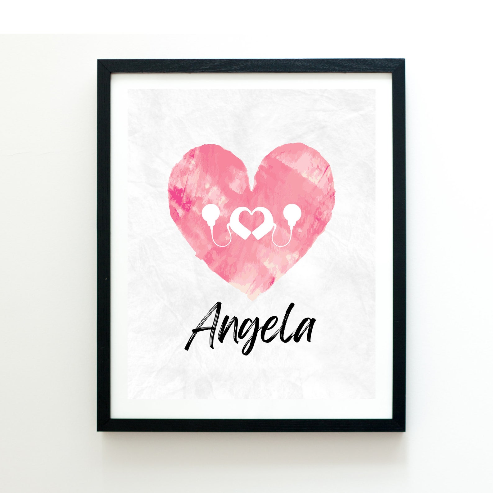 Cochlear Implant With on Pink Heart Personalized 8x10 Wall Art - Etsy