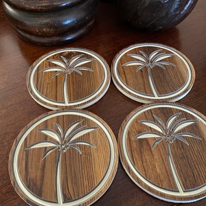 Palm Tree Coaster, Tropical Coaster, Coaster Set, Coconut Coaster ...