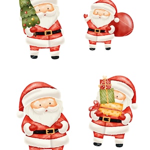 Santa Claus Clipart, Christmas Clipart, Watercolor Christmas Clipart ...
