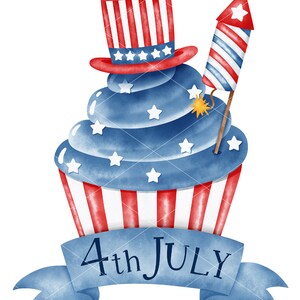 Independence Day Watercolor Clipart, 4th of July Clipart, Fourth of ...