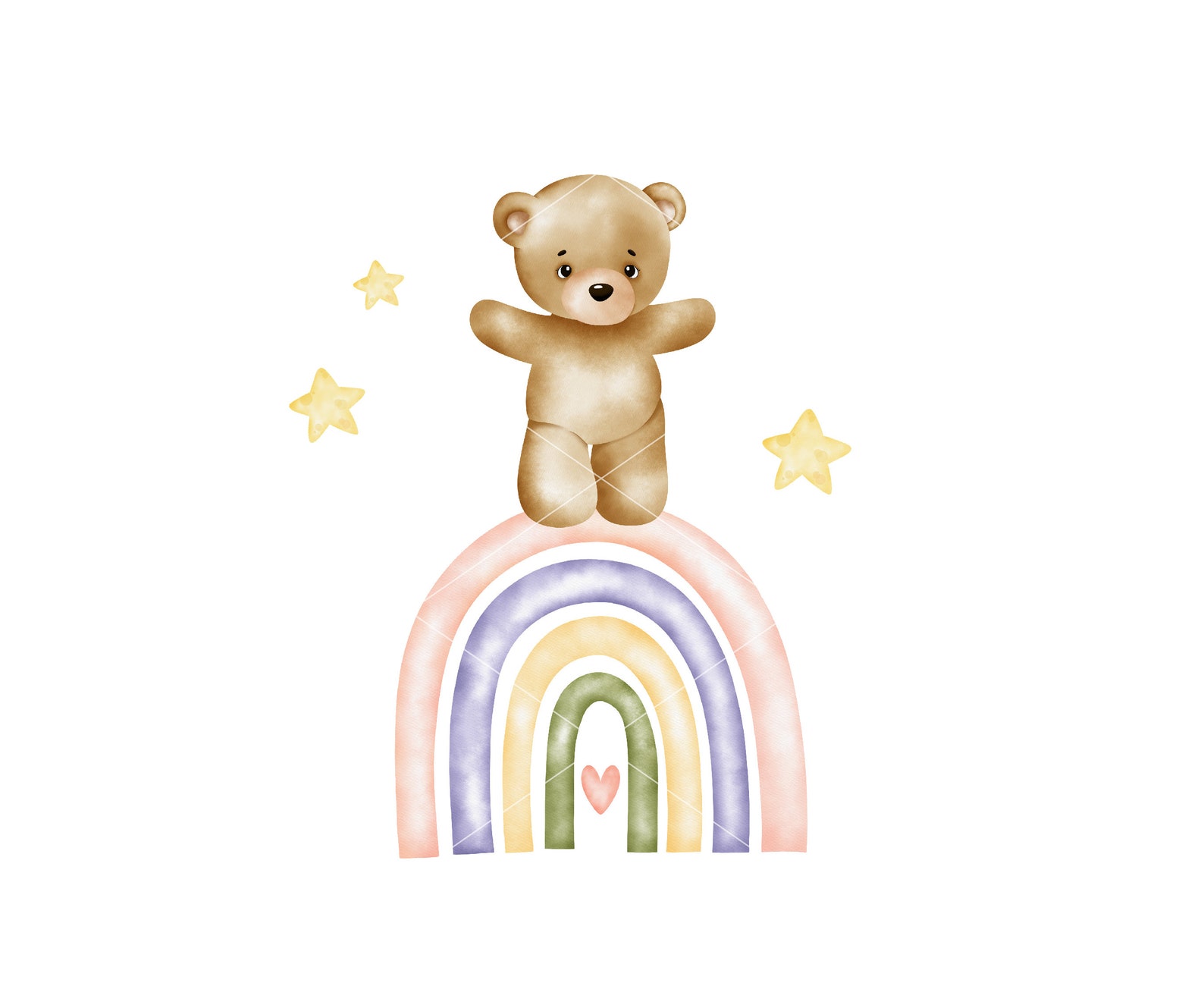 Watercolor Bears Clipart. Baby Shower Clipart It's a Boy - Etsy