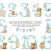 Watercolor Numbers Clipart. Teddy Bear Clipart, Baby Boy, Cute Kids ...