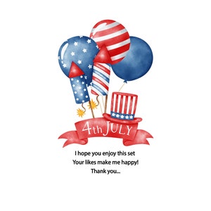 4th of July Independence Day Watercolor Clipart, Fourth of July ...