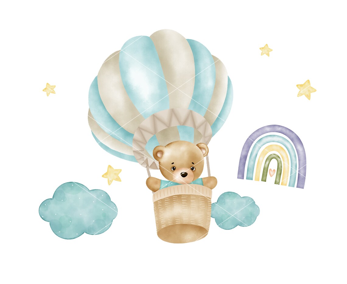 Watercolor Bears Clipart. Baby Shower Clipart It's a Boy - Etsy