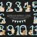 Watercolor Numbers Clipart. Teddy Bear Clipart, Baby Boy, Cute Kids ...