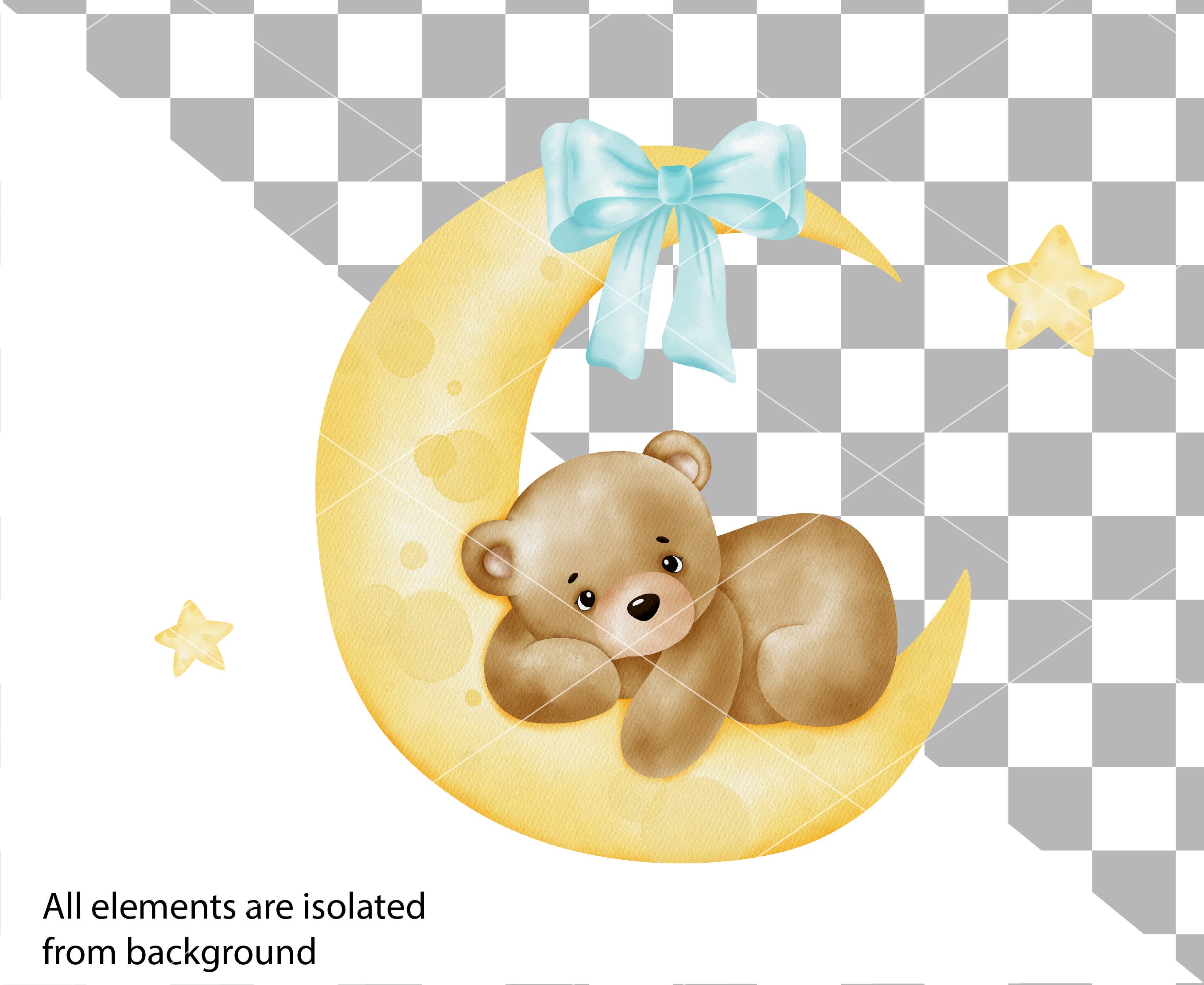 Watercolor Bears Clipart. Baby Shower Clipart It's a Boy - Etsy