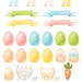 Easter Watercolor Clipart. Bunny, Chicken Eggs Clip. Happy Easter ...