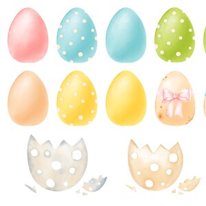 Easter Watercolor Clipart. Bunny, Chicken Eggs Clip. Happy Easter ...