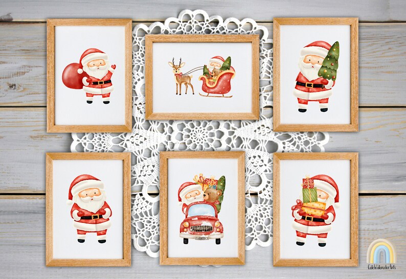 Santa Claus Clipart Christmas Clipart Watercolor Christmas - Etsy UK