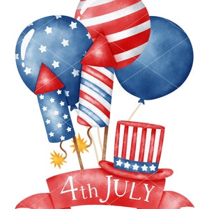 Independence Day Watercolor Clipart, 4th of July Clipart, Fourth of ...