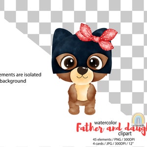 Father's Day PNG Watercolor Clipart. Baby Girl Clipart. Super Daddy ...