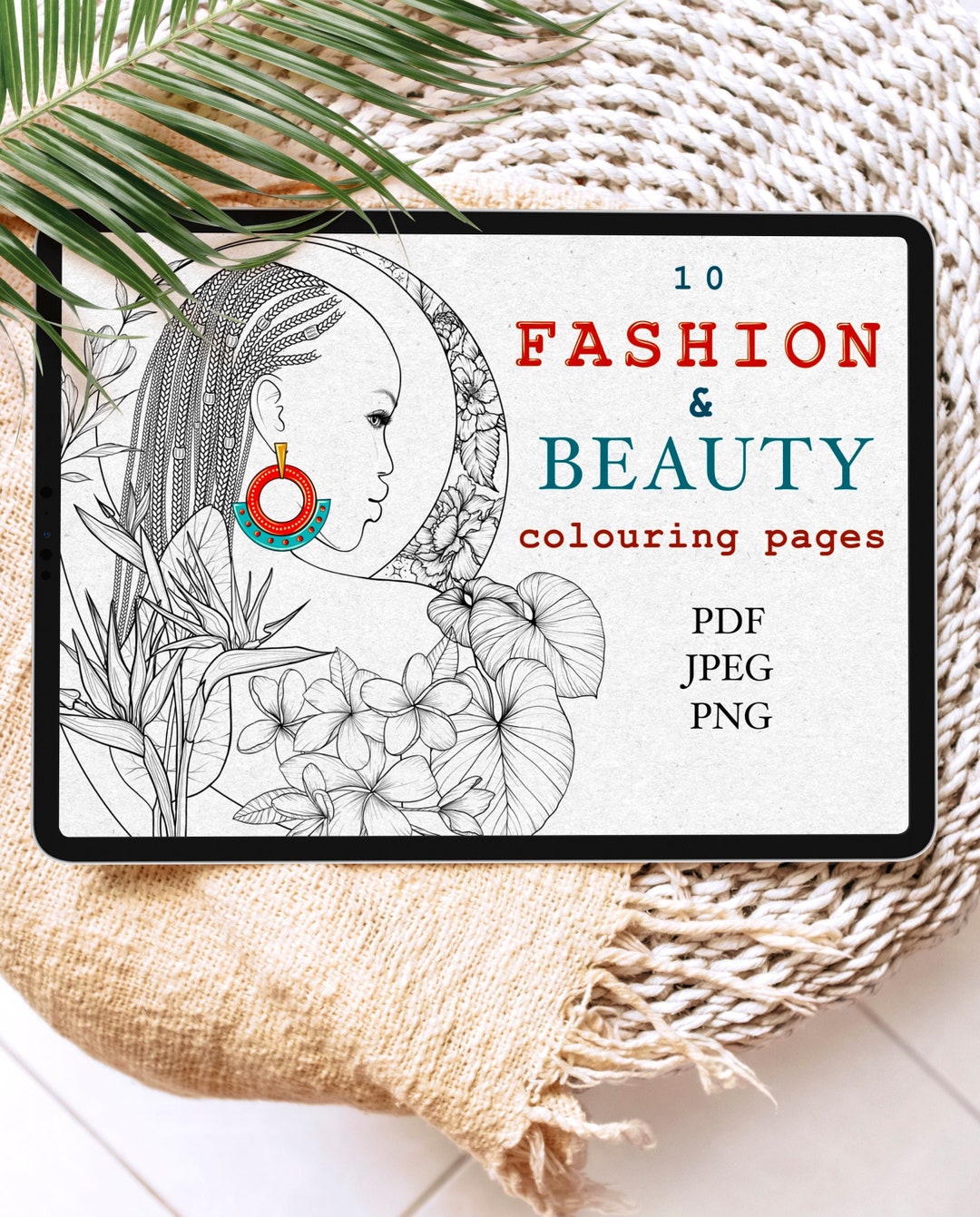 Fashion and Beauty Colouring Pages for Adults and Teens, Printable ...
