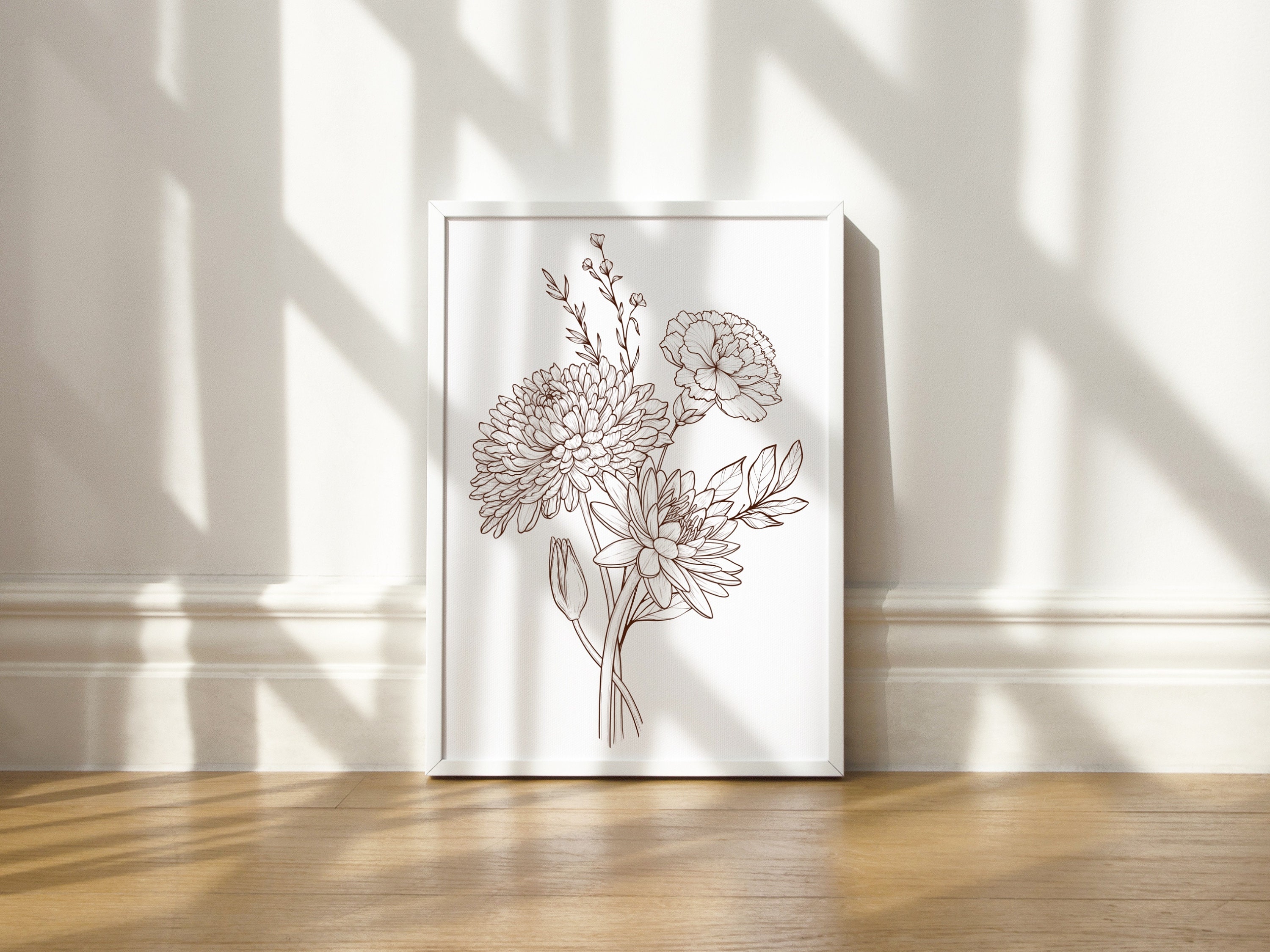 Digital Custom Birth Flowers Bouquet, Family Bouquet Design, Custom ...