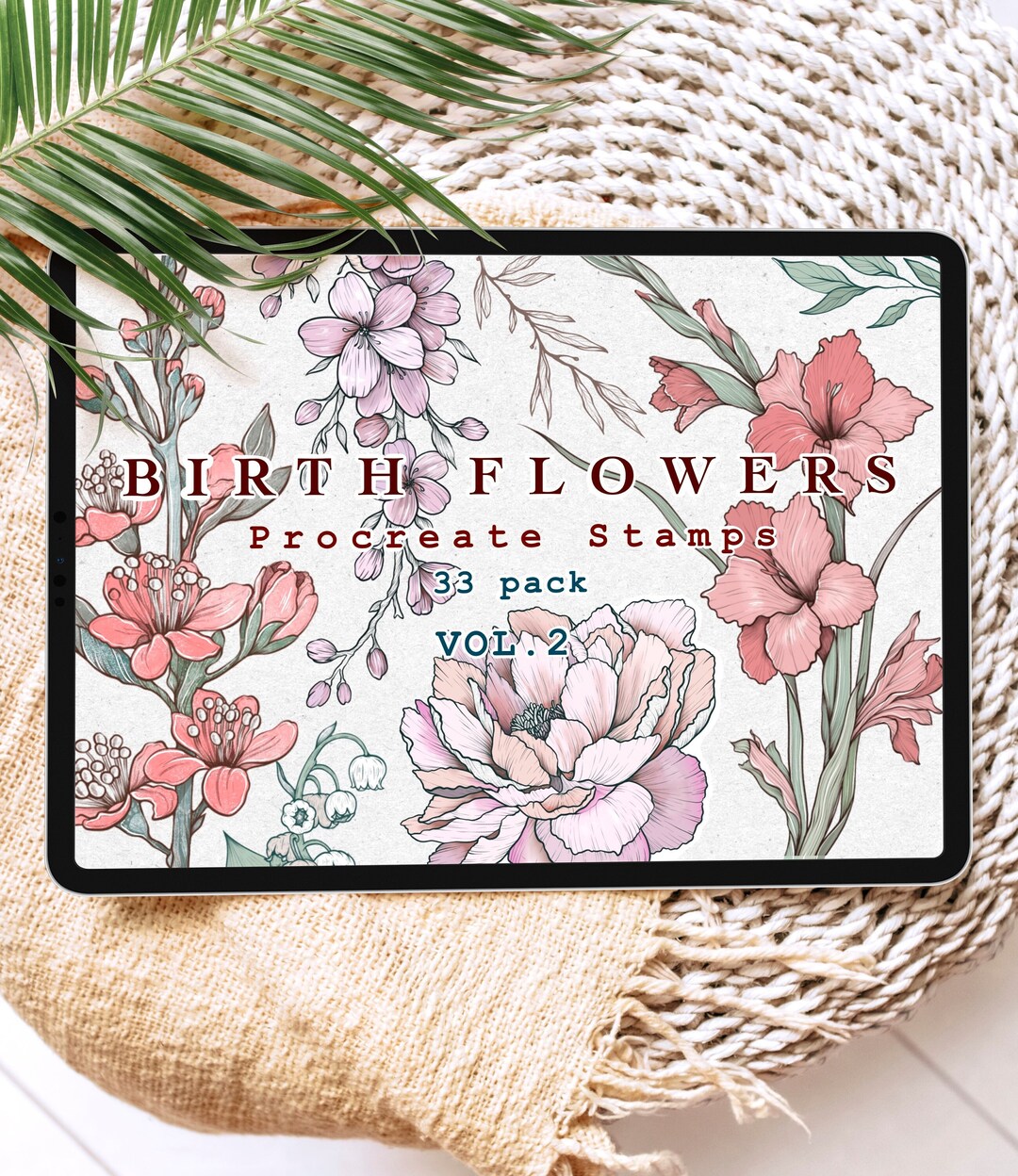 Birth Flowers Procreate Stamps Vol.2, Floral Procreate Brushes ...