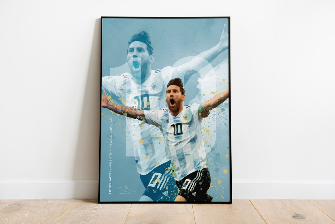 Football Poster Lionel Messi Argentina World Cup DIGITAL - Etsy