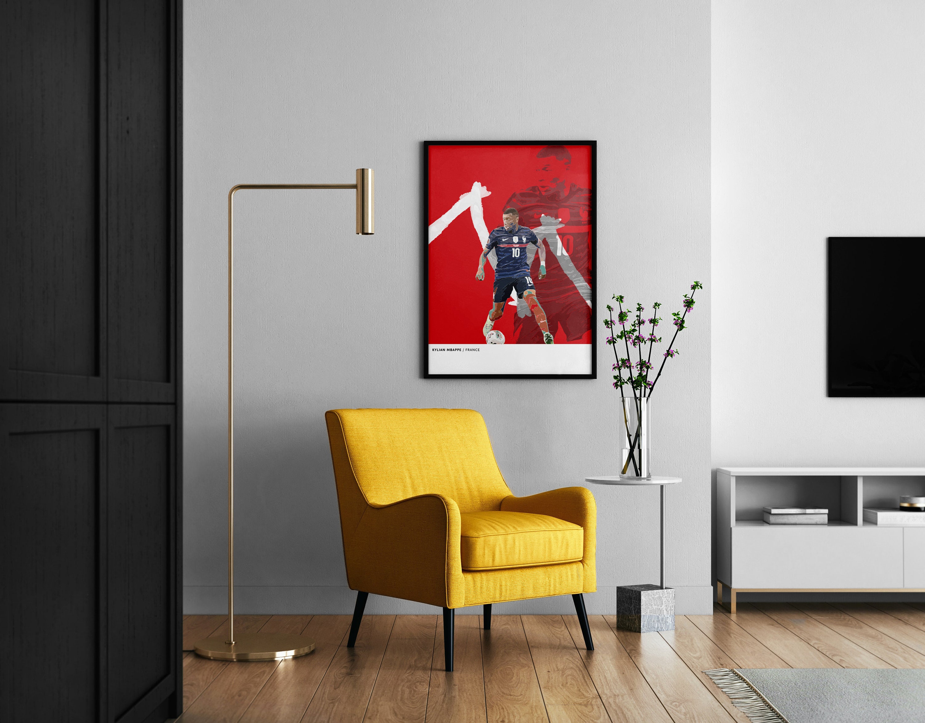 Football Poster, Kylian Mbappe, France, World Cup, DIGITAL Poster ...