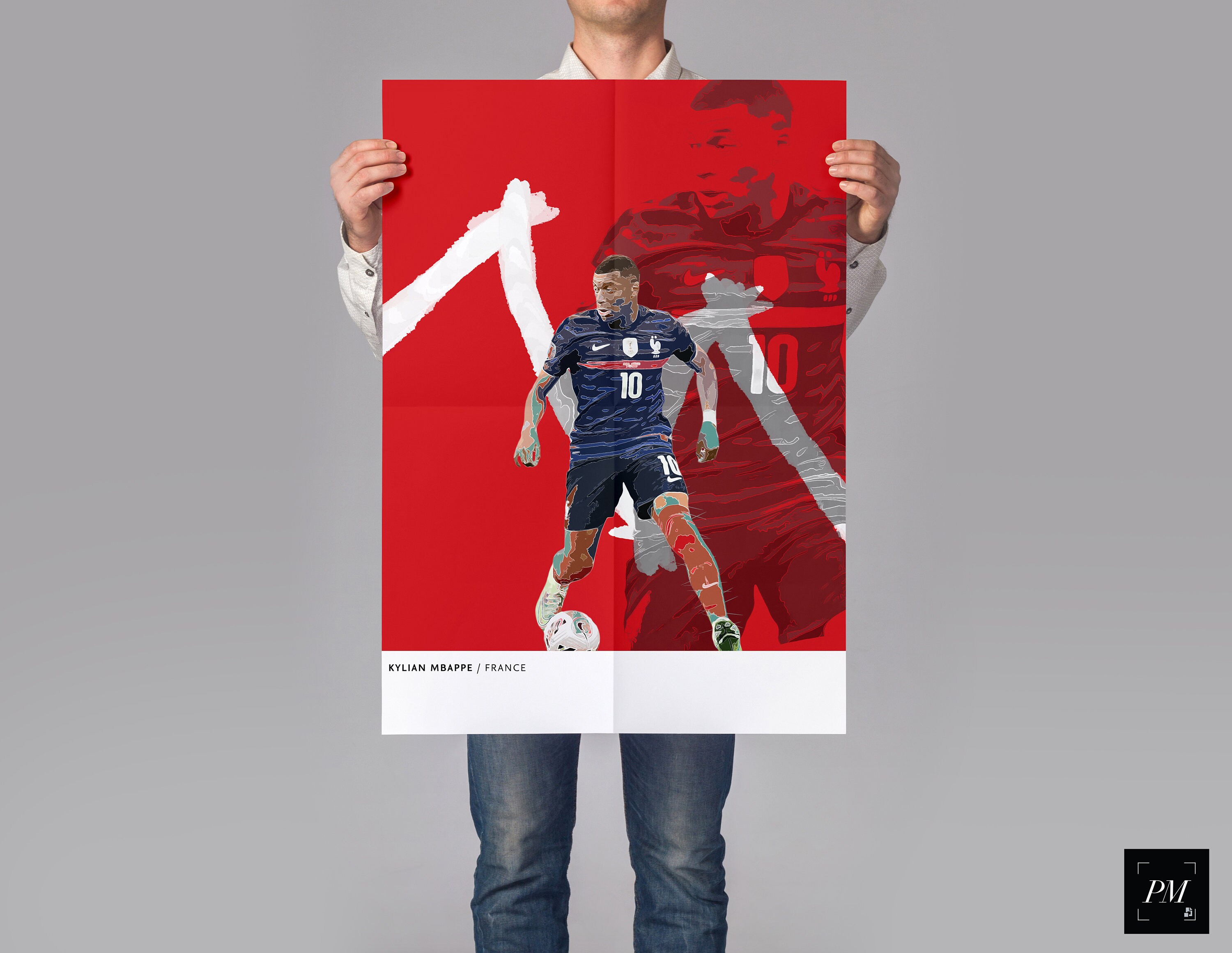 Football Poster, Kylian Mbappe, France, World Cup, DIGITAL Poster ...