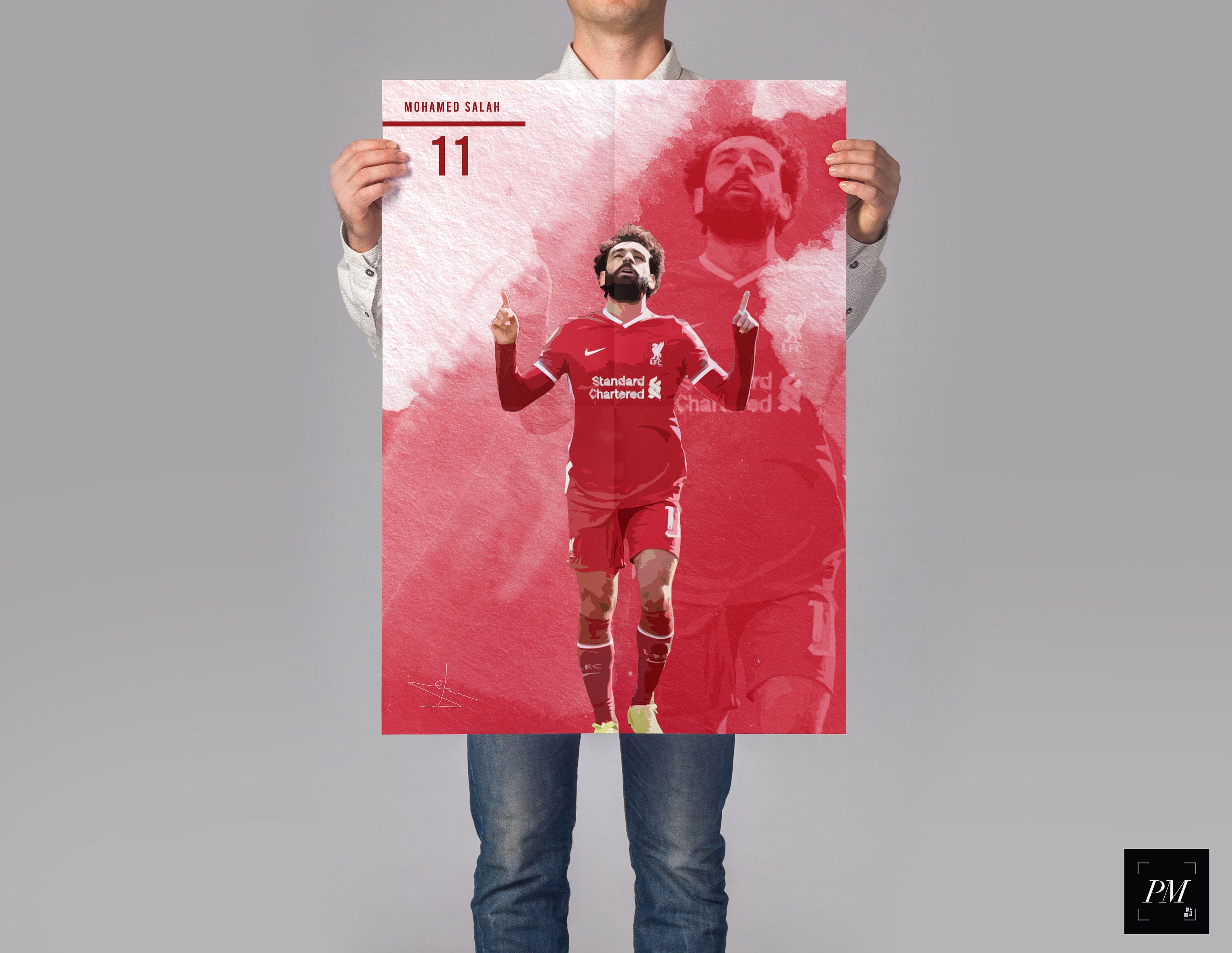 Football Poster, Mohamed Salah Poster, Liverpool, DIGITAL Poster ...