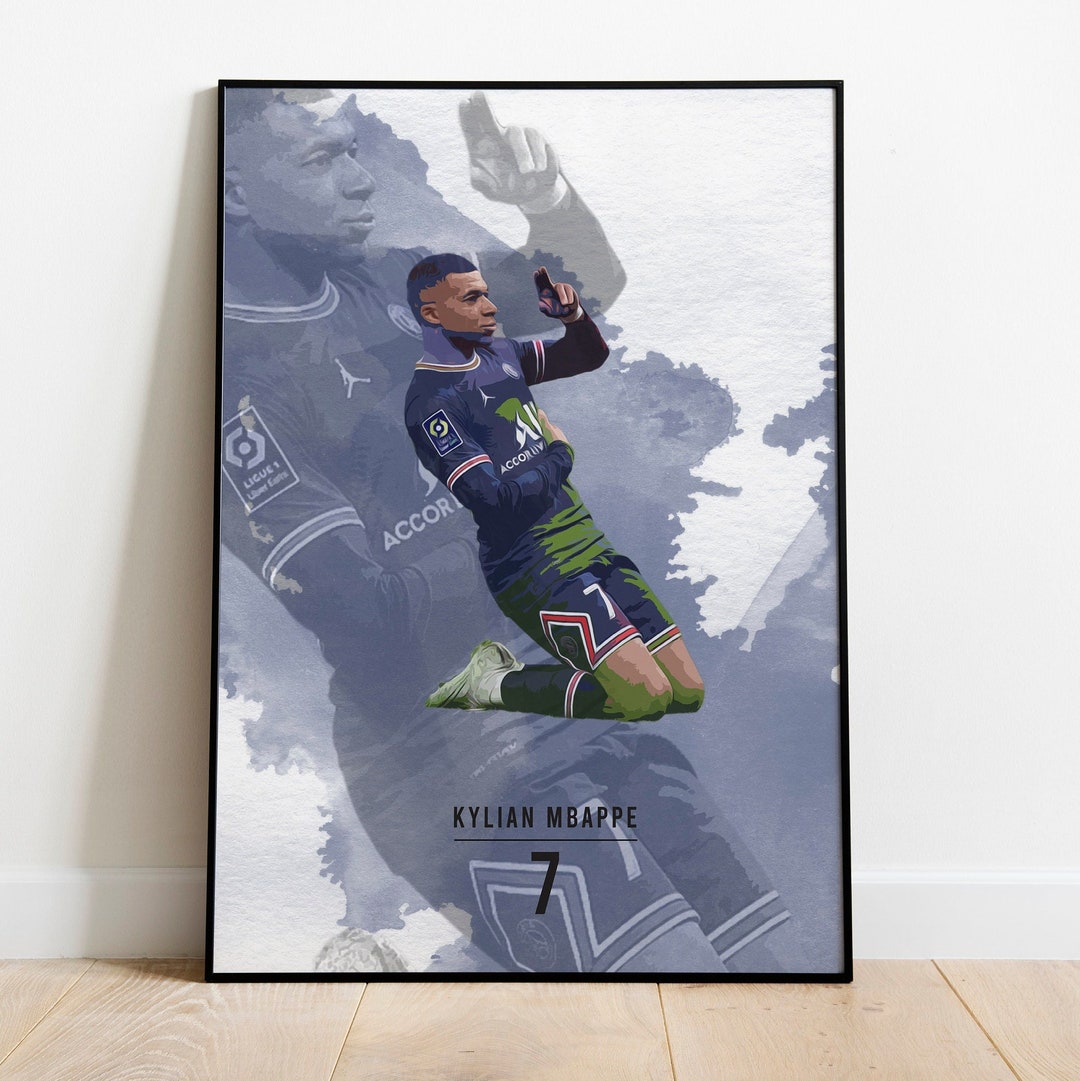 Football Poster, Kylian Mbappe, PSG, DIGITAL Poster, - Etsy