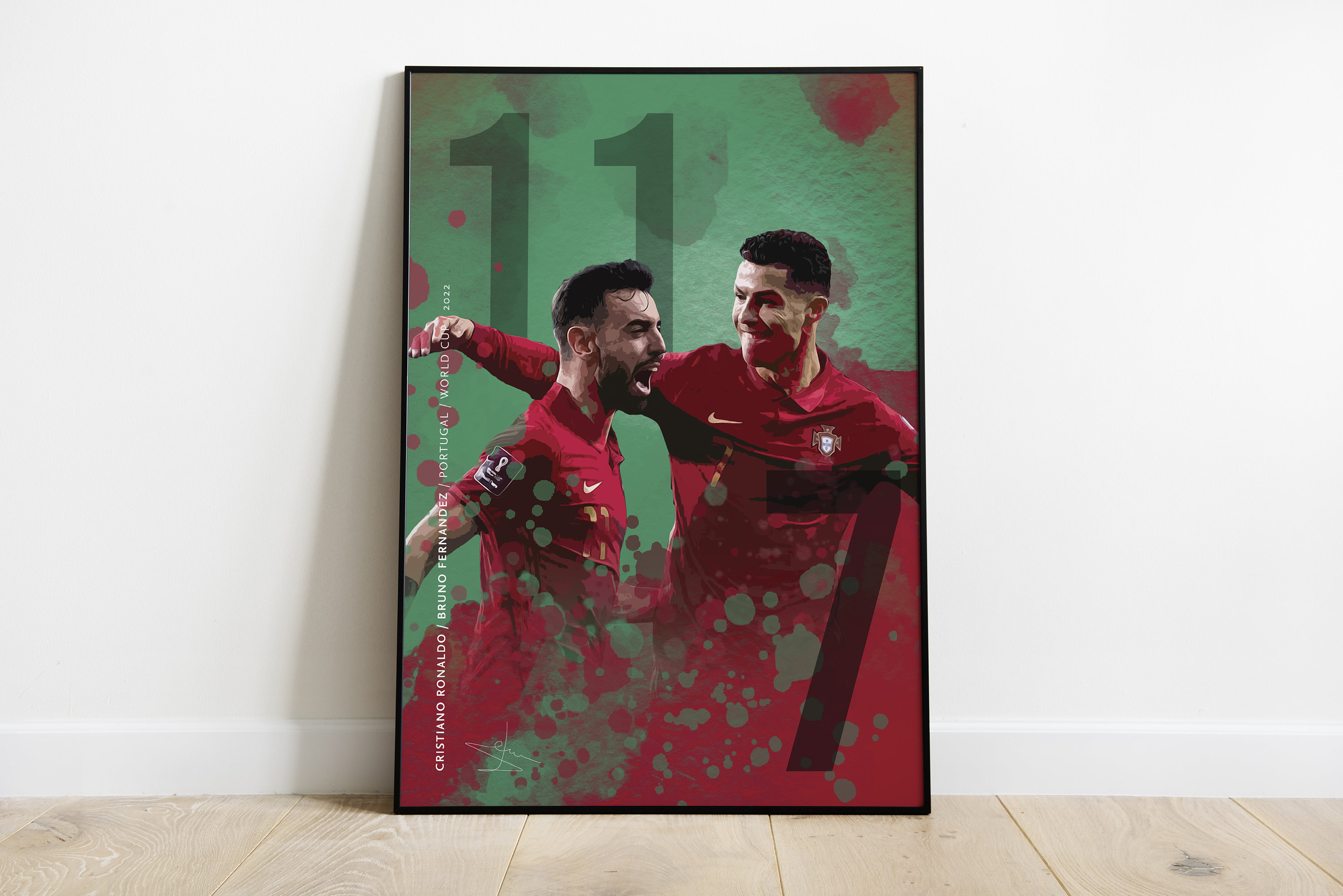 Football Poster, Cristiano Ronaldo And Bruno Fernandes Poster