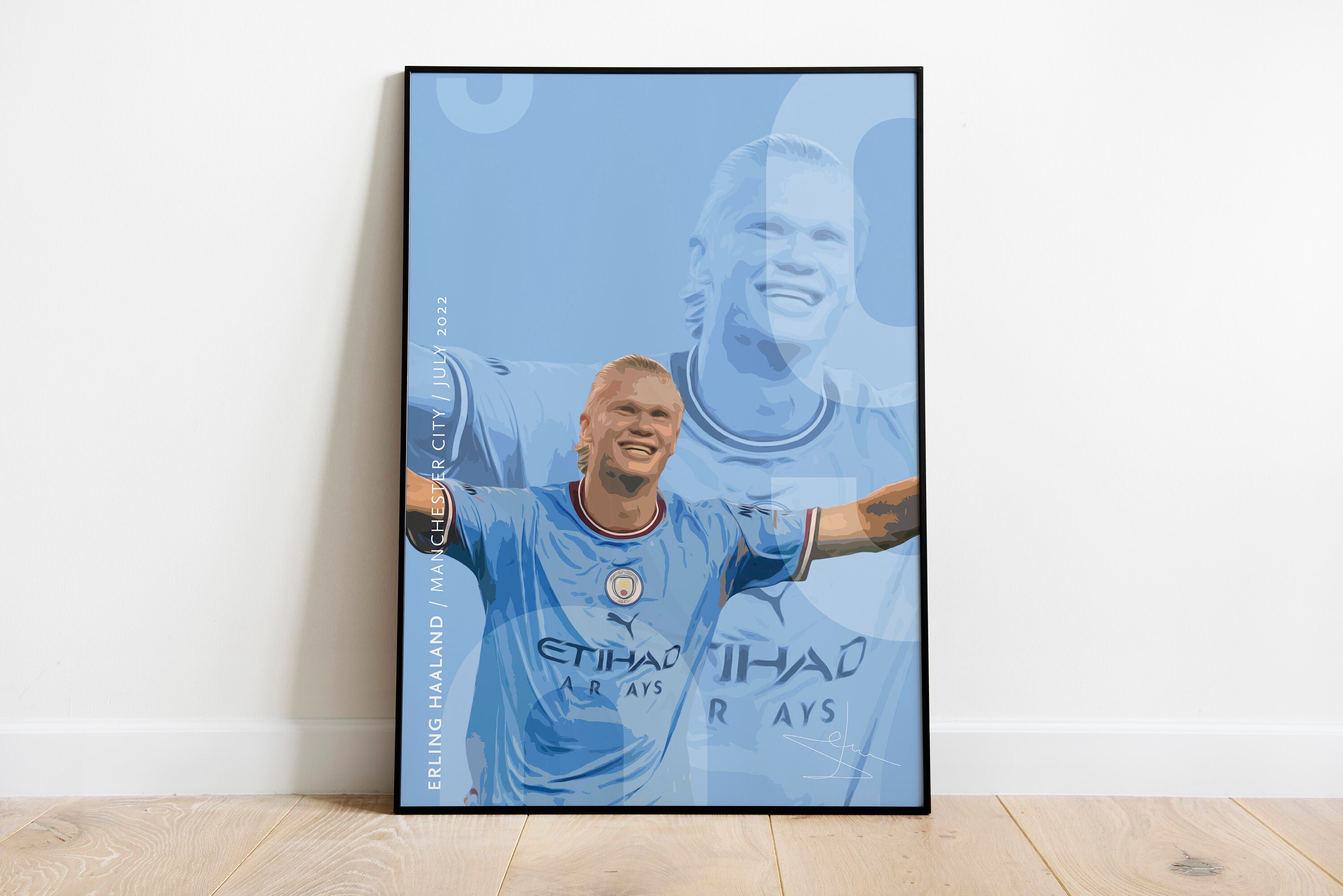 Football Poster, Erling Haaland Poster, Manchester City, DIGITAL Poster ...
