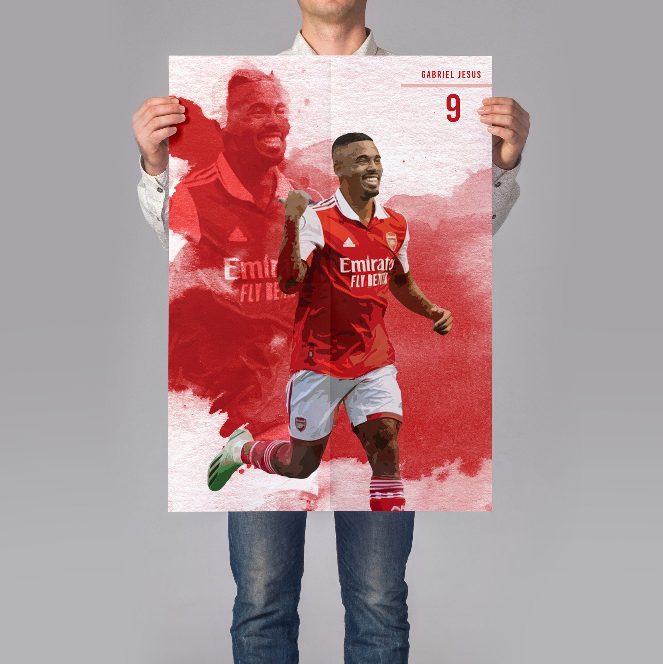 Football Poster, Gabriel Jesus Poster, Arsenal Poster, Premier League ...