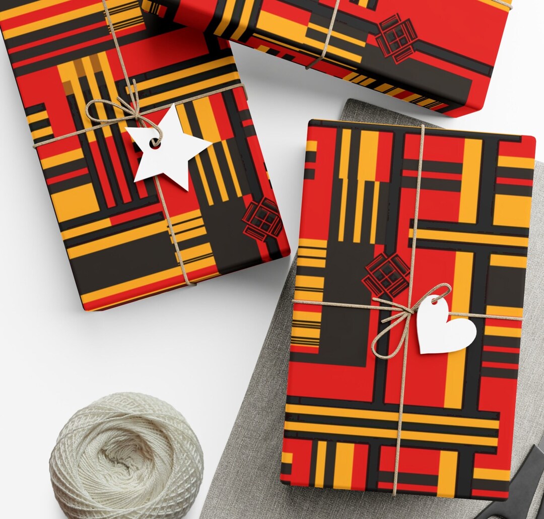 African Print Wrapping Paper, Birthday / Kwanzaa / Christmas Gift Wrap ...