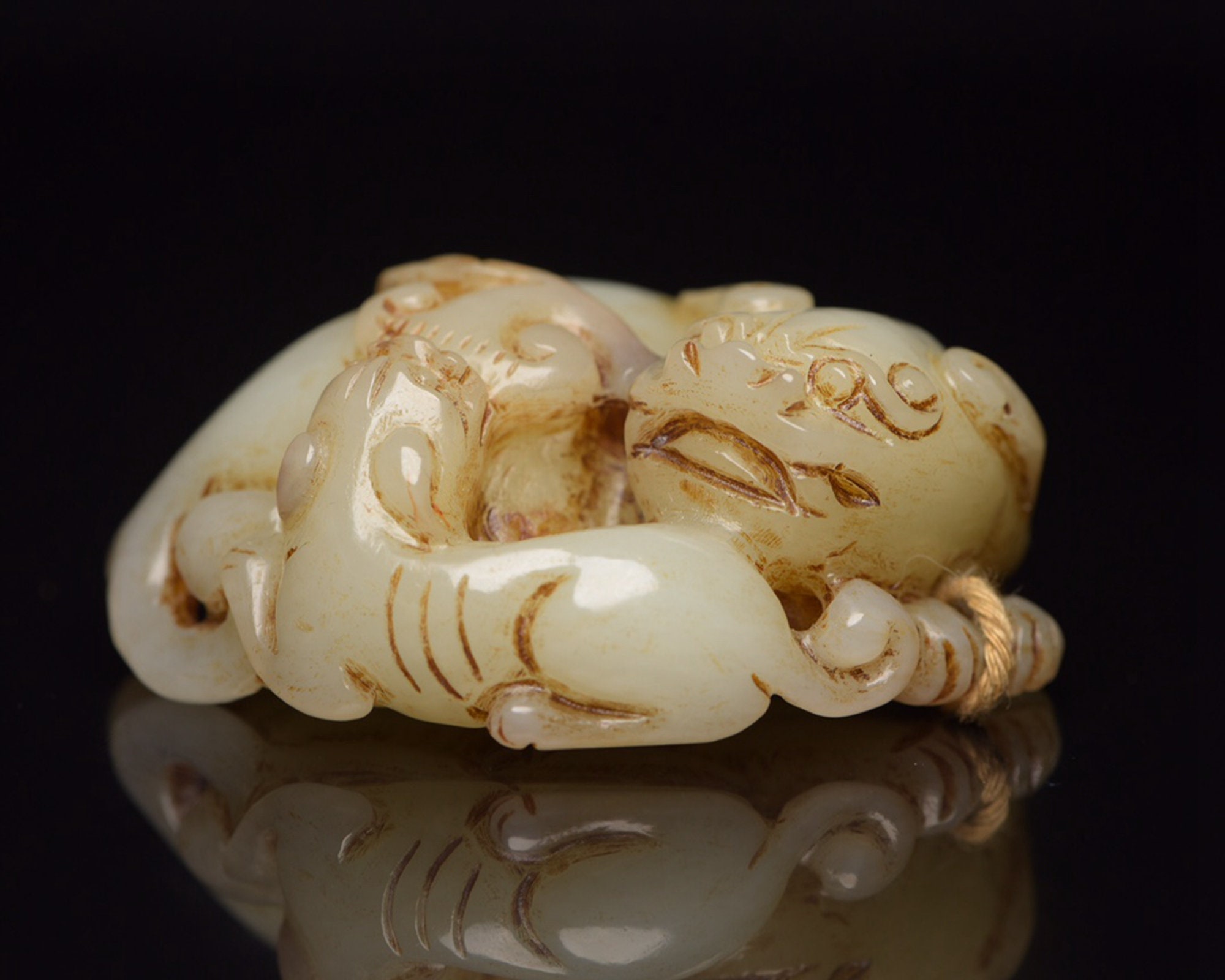 35427 Hetian White Jade Hand Carving Auspicious Beast PI Xiu - Etsy