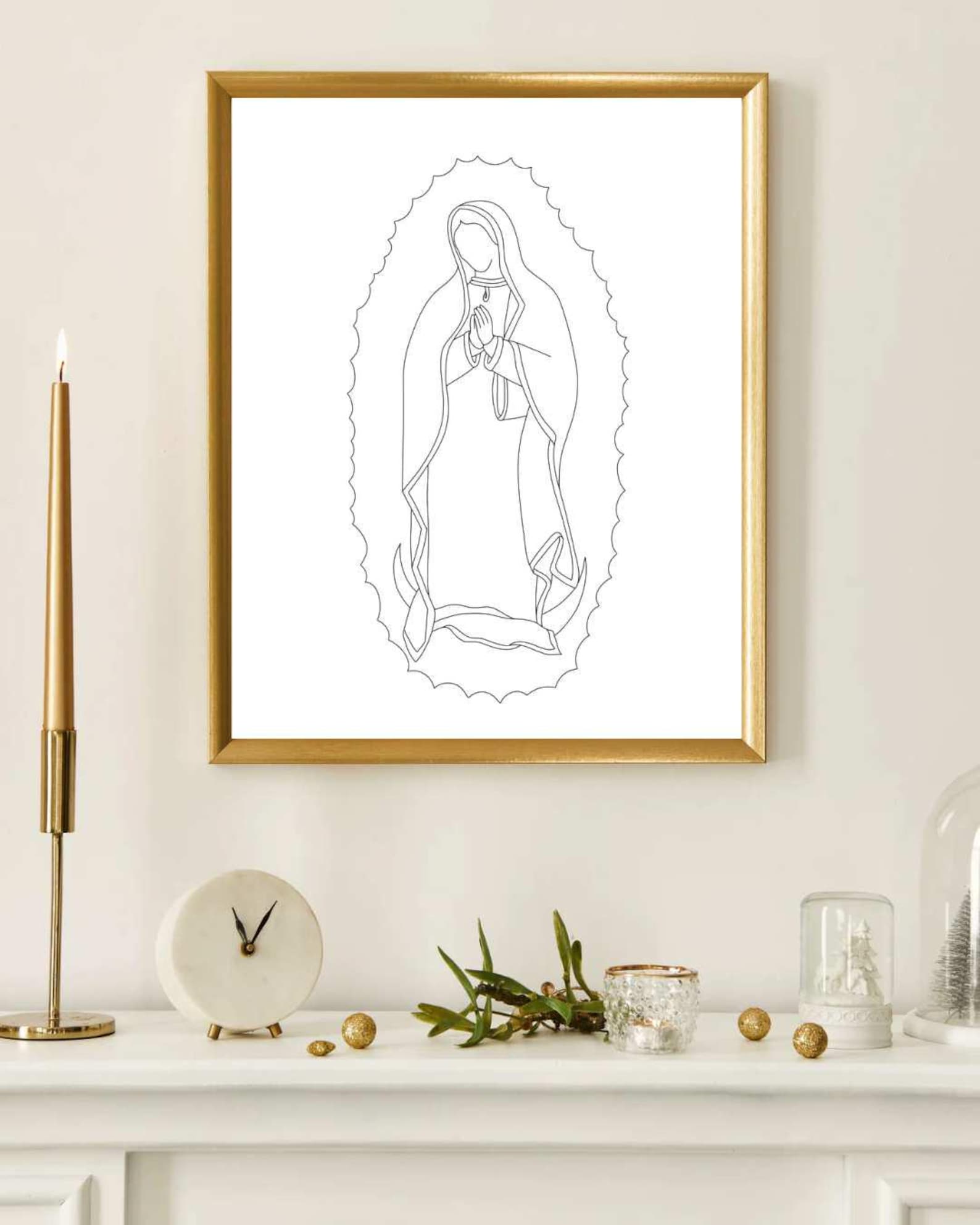 Our Lady of Guadalupe – Minimal Line Drawing (digital Download) - Etsy