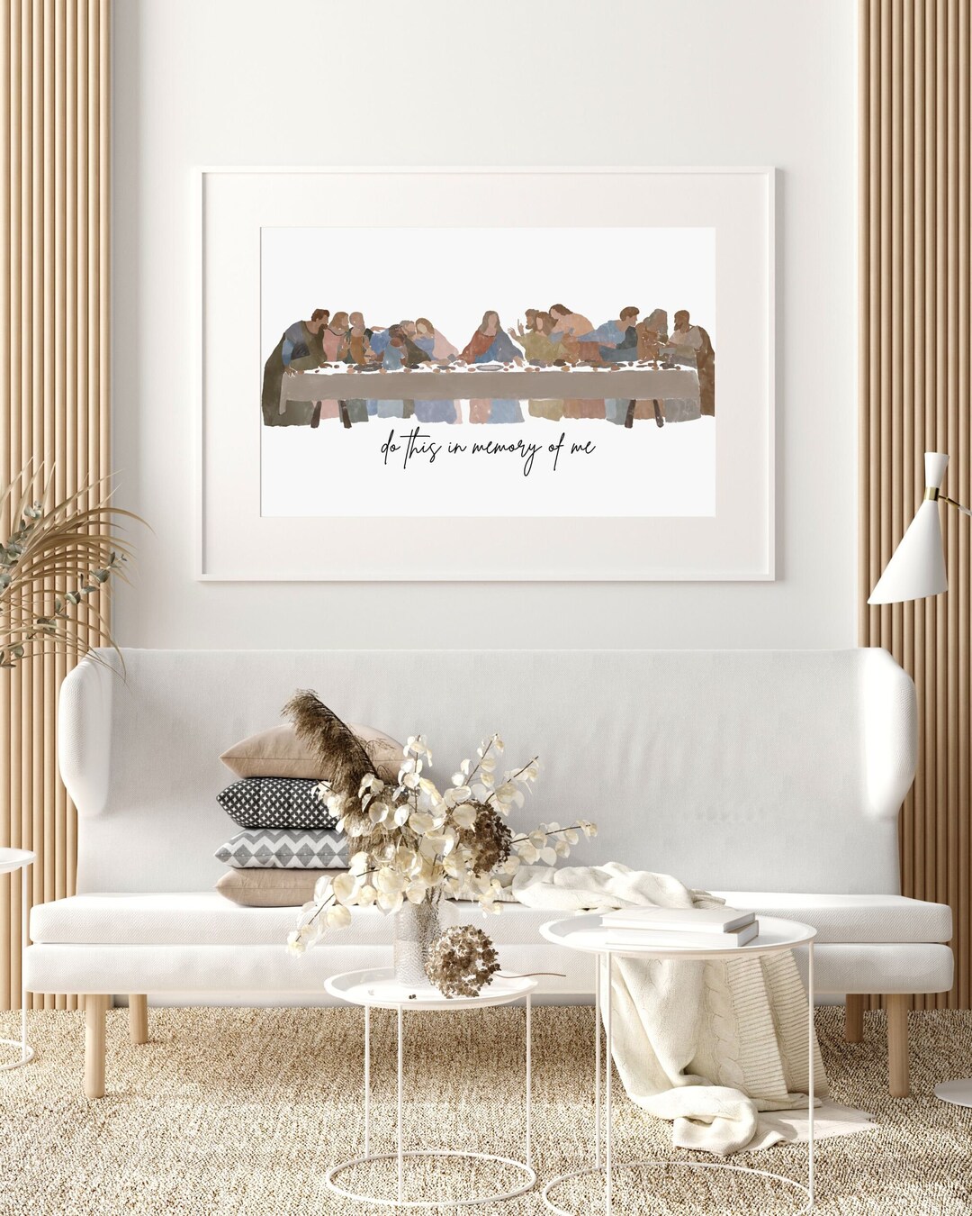 Digital Last Supper Print - Religious Watercolor Art - 16x24 Printable ...