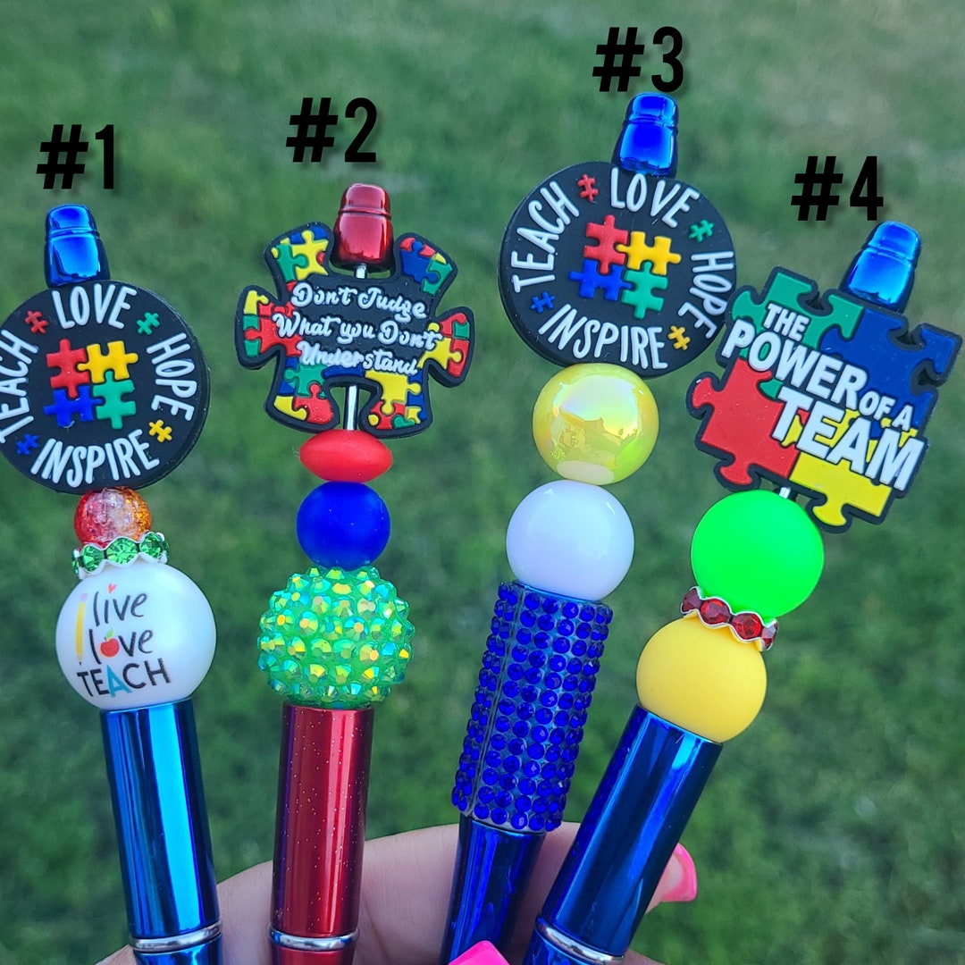 Autism Awareness Beaded Pens - Etsy