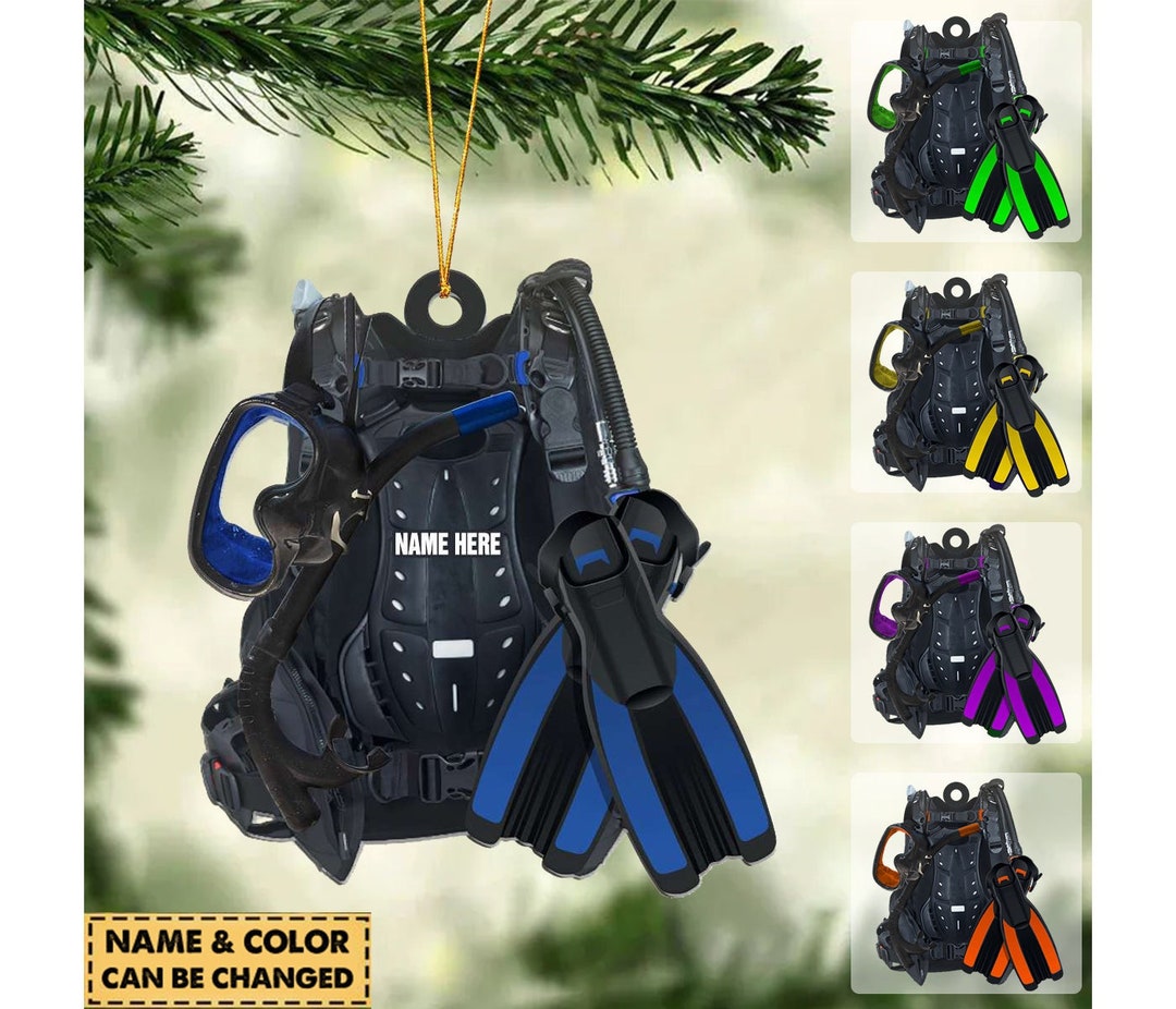 Personalized Scuba Diving Gear Christmas Ornament Custom 2D - Etsy