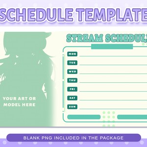 Stream Schedule Template for Twitch & Youtube Streaming / Turquoise ...