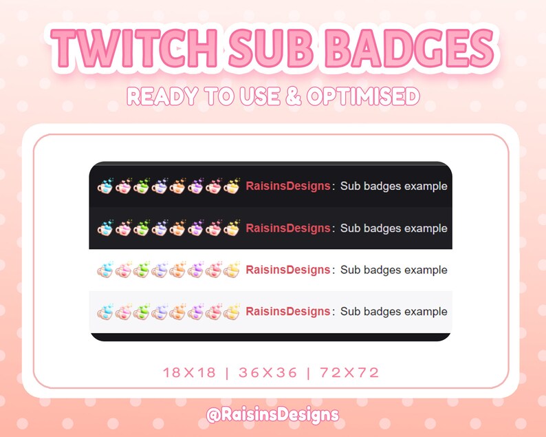 Heart Mug Badges for Twitch & Youtube Stream / P2U Cute Sub Badges ...