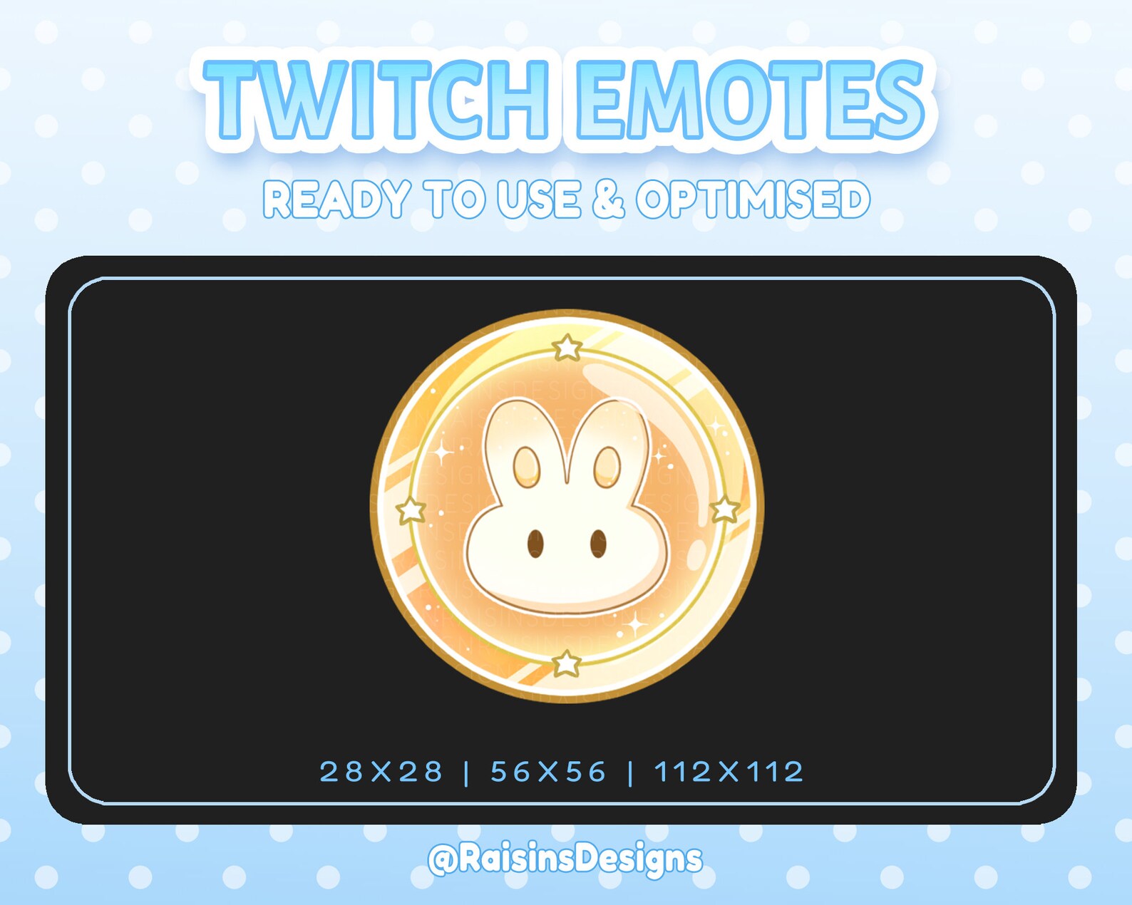Gold Bunny Coin Emote / P2U Channel Point / Emotes for Twitch Youtube ...