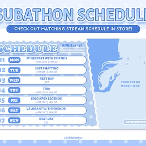 Stream Subathon Template for Twitch & Youtube Streaming / Blue Polka ...