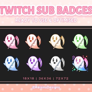 Ghost Sub Badges for Twitch & Youtube Stream / Bit Badges / Subscriber ...