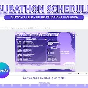 Stream Subathon Template for Twitch & Youtube Streaming / Purple Cloud ...
