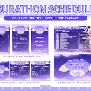 Stream Subathon Template for Twitch & Youtube Streaming / Purple Cloud ...