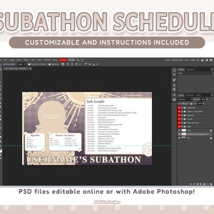 Stream Subathon Template for Twitch & Youtube Streaming /beige and Gold Classic Cute Schedule ...