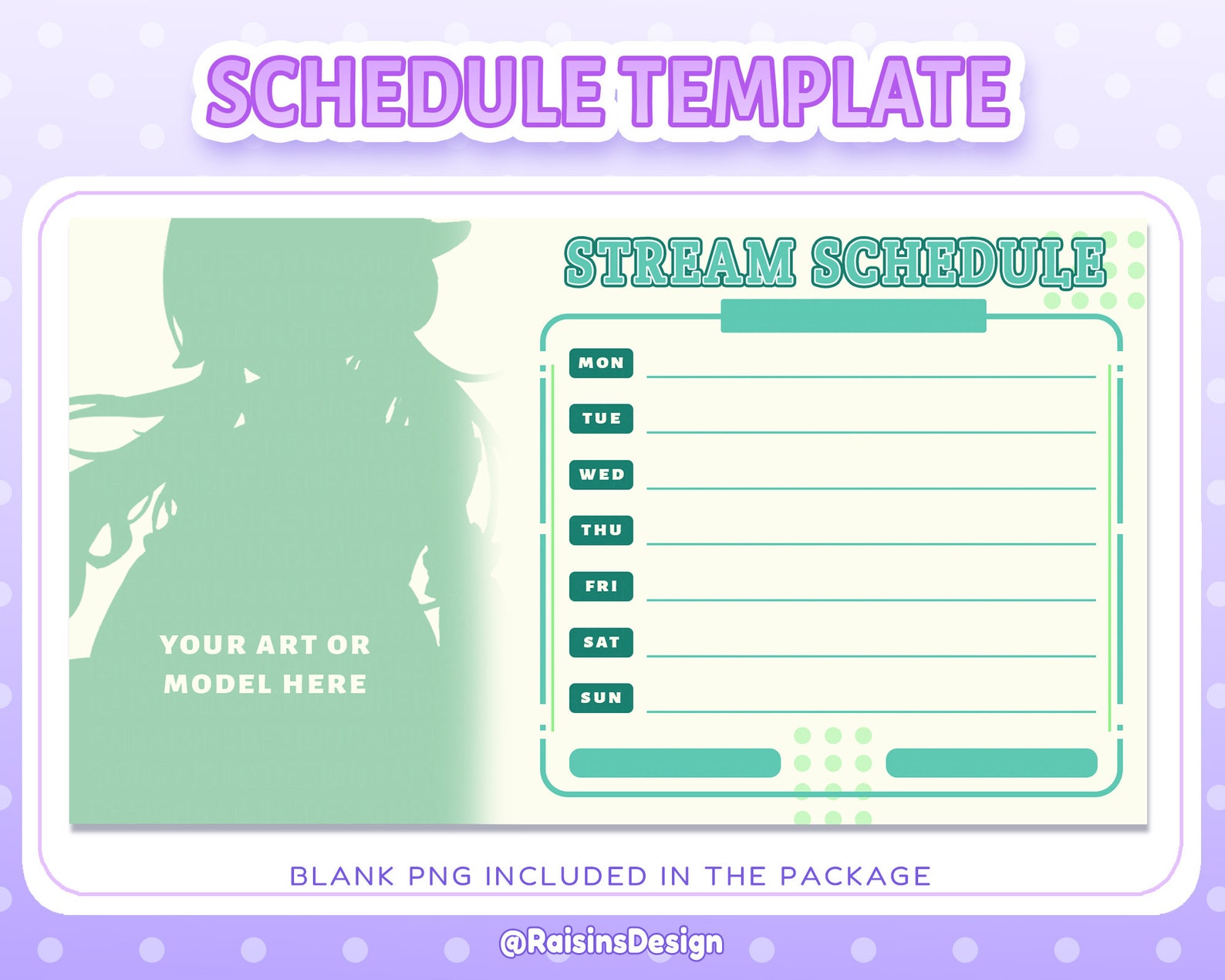 Stream Schedule Template for Twitch & Youtube Streaming / - Etsy Canada