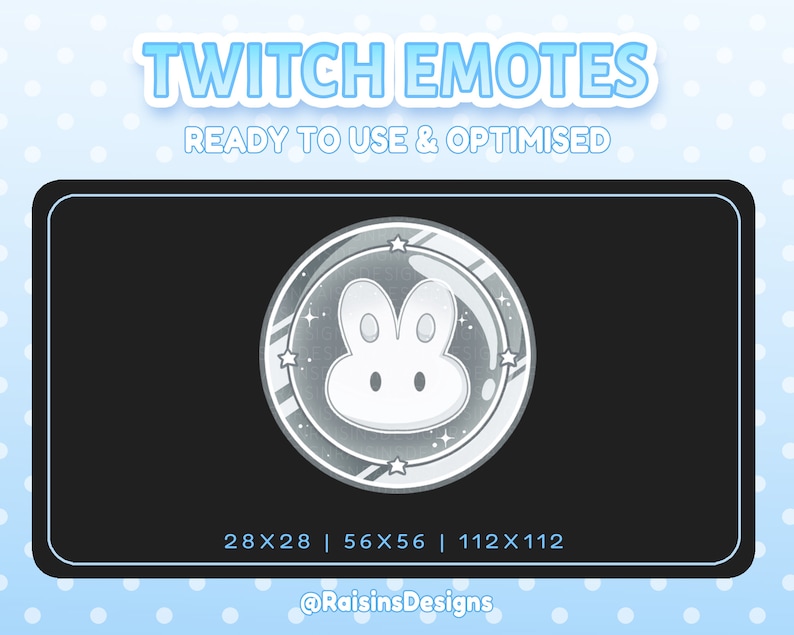 Silver Bunny Coin Emote / P2U Channel Point / Emotes for Twitch Youtube ...