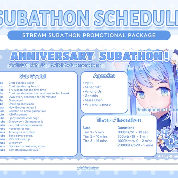 Twitch Schedule Panel - Etsy