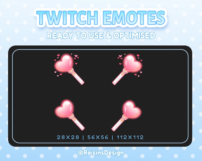 4pcs Heart Love Glow Stick Emotes / P2U Channel Point / Emotes for ...