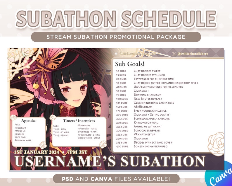 Stream Subathon Template for Twitch & Youtube Streaming /beige and Gold ...