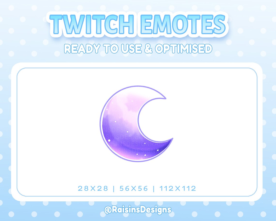 Purple Moon Emote / P2U Channel Point / Emotes for Twitch Youtube ...