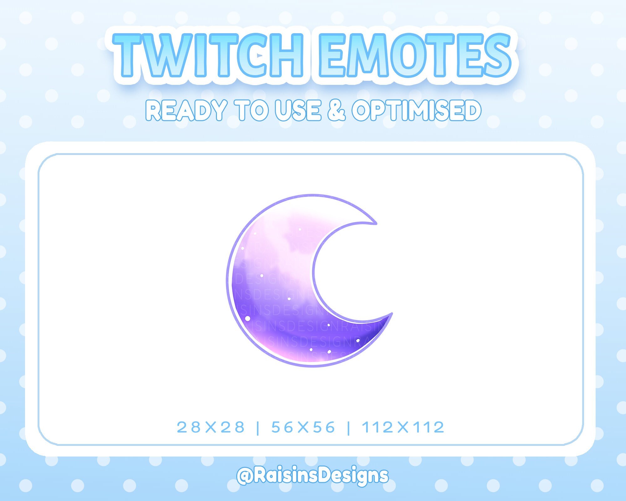 Purple Moon Emote / P2U Channel Point / Emotes for Twitch Youtube ...