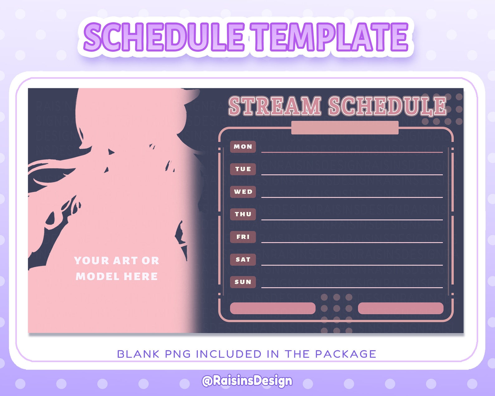 Stream Schedule Template for Twitch & Youtube Streaming / - Etsy