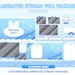 Animated Stream Overlay Package for Twitch / Blue Pastel Bunny / Vtuber ...
